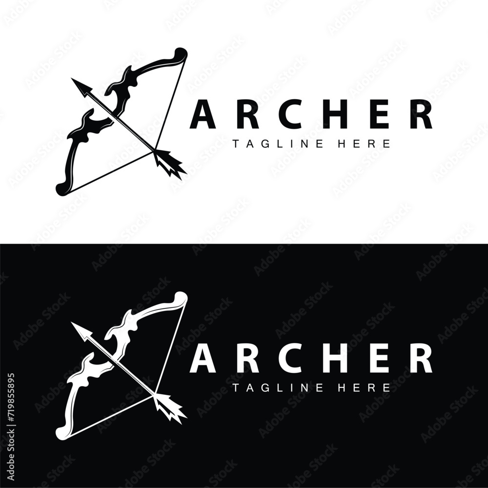 Archer logo vector vintage design old inspiration archer tool arrow ...