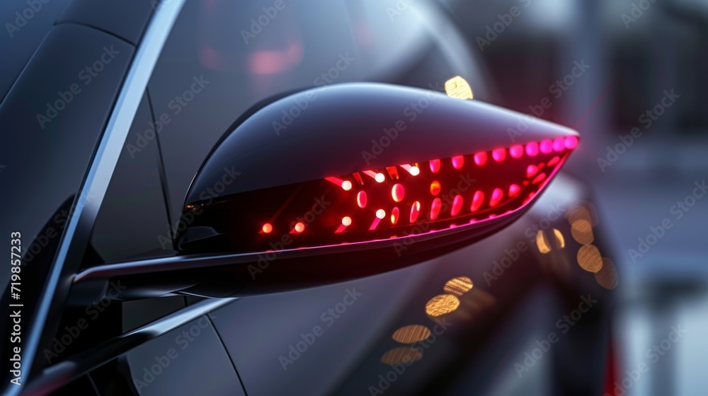 Foto de The side mirrors LED indicator lights are highlighted in a ...