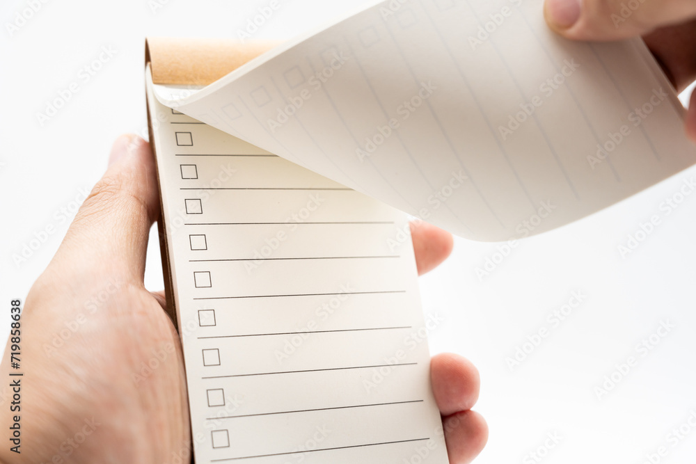 Blank checklist, planning for shopping reminder or project priority ...