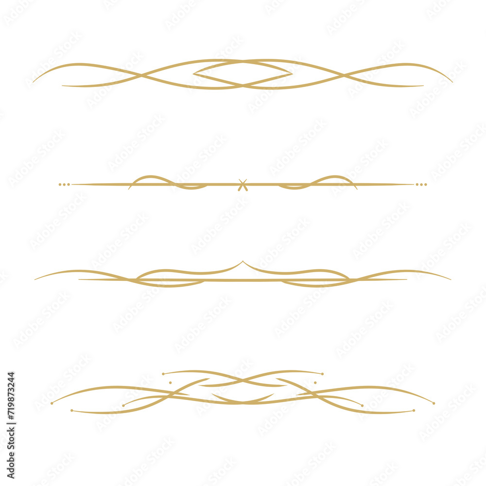 set of golden borders line decoration element png file transparent ...