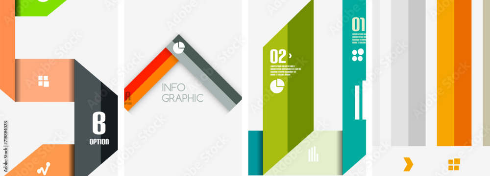 Set of infographic lines poster backgrounds. Vector illustration For ...