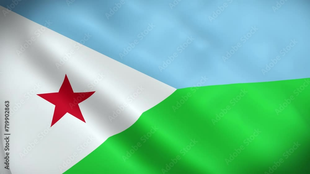 Djibouti Flag. National 3d Djibouti flag waving. Flag of Djibouti ...