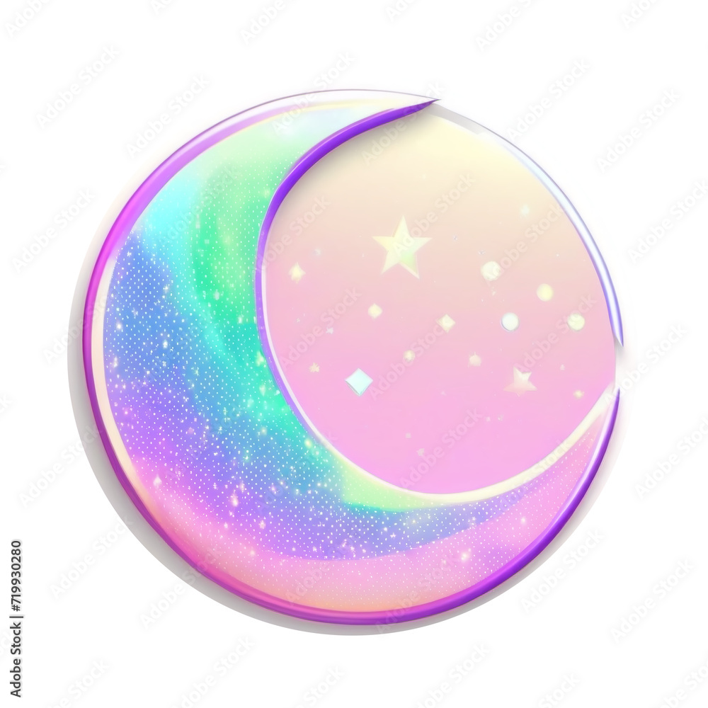 moon sticker on transparent background. Design Elements. shining ...