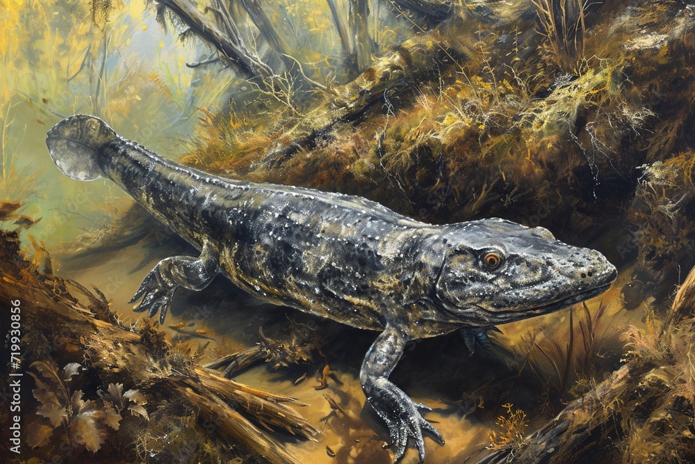 Ventastega is an extinct genus of stem tetrapod that lived during the ...