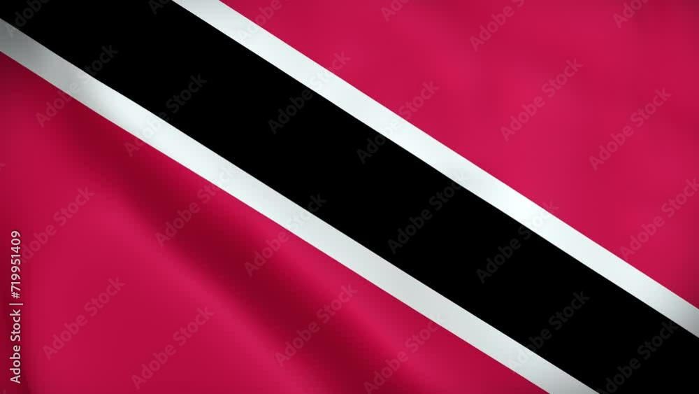 Trinidad and Tobago flag closeup waving. Sign of Trinidad and Tobago ...