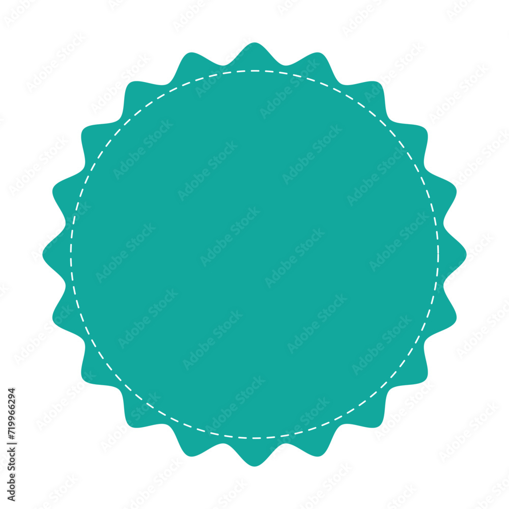 Stitched zig-zag circle collection in sky color. Circle with sharp and ...