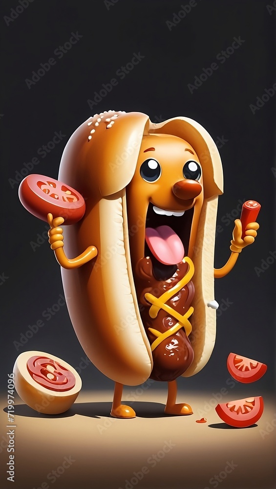 Retro Cartoon Fast Food Characters Embody Vibrant And Funky Vibes Funny ...