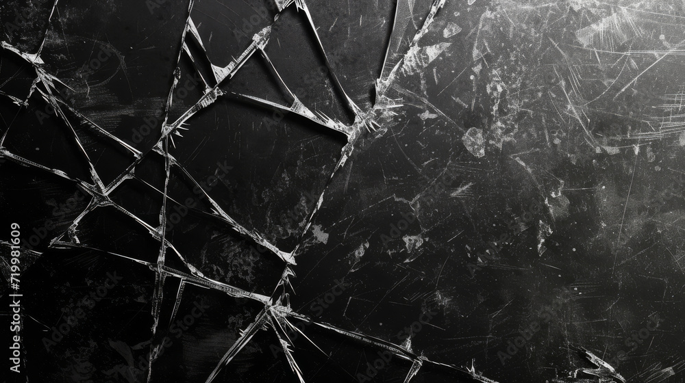 Monochrome shattered glass texture on a wall with dynamic patterns ...