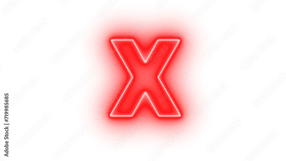 Poster Red X PNG, Red X PNG transparent images, Glowing red neon light ...