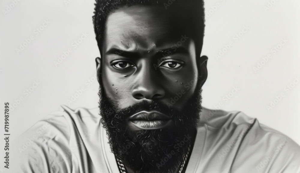 Portrait, sketch and drawing of a black man for artist inspiration ...