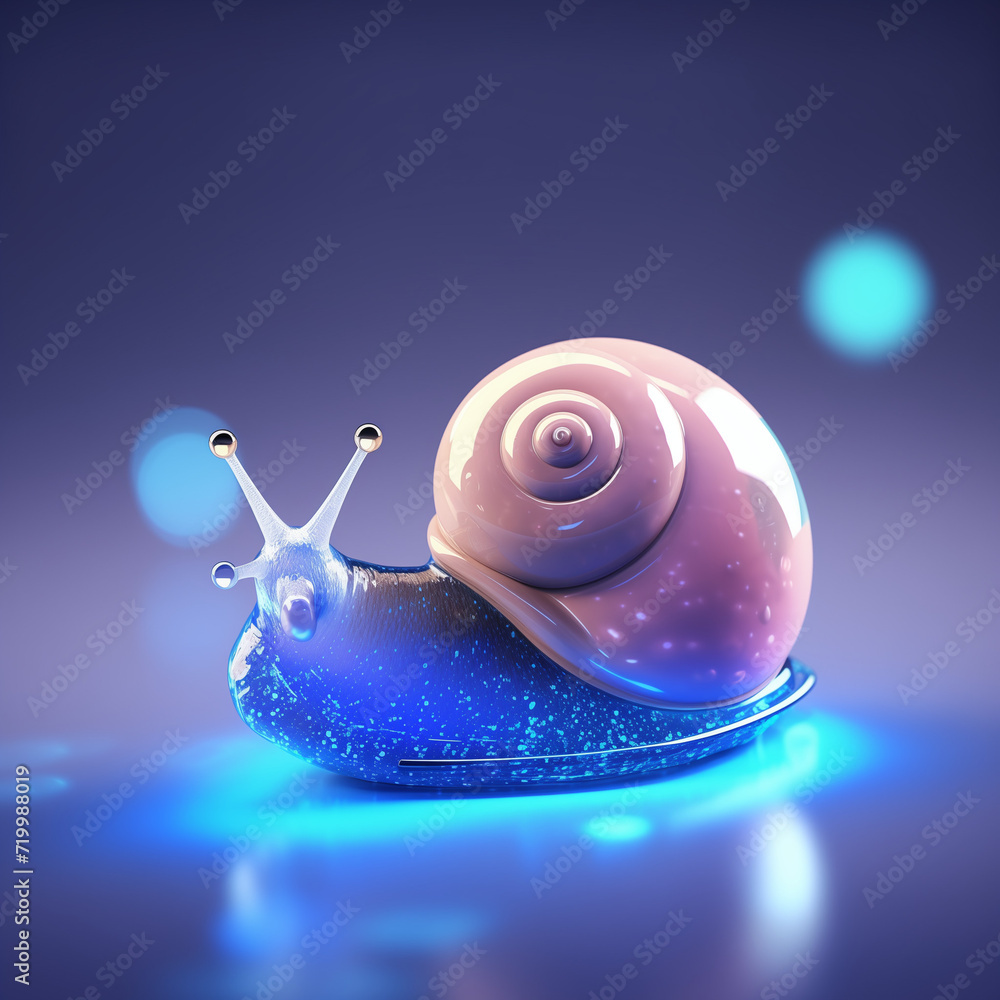 A tiny lymnaeidae sea snail proudly carries a shell on its shell ...