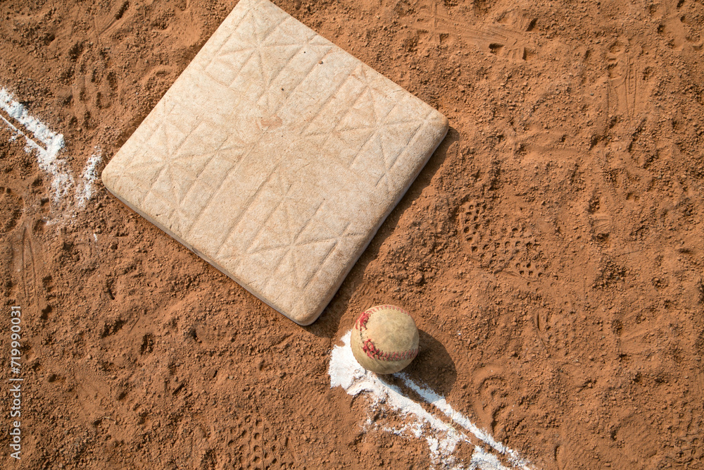 red clay baseball field and various views of the baseball home plate ...