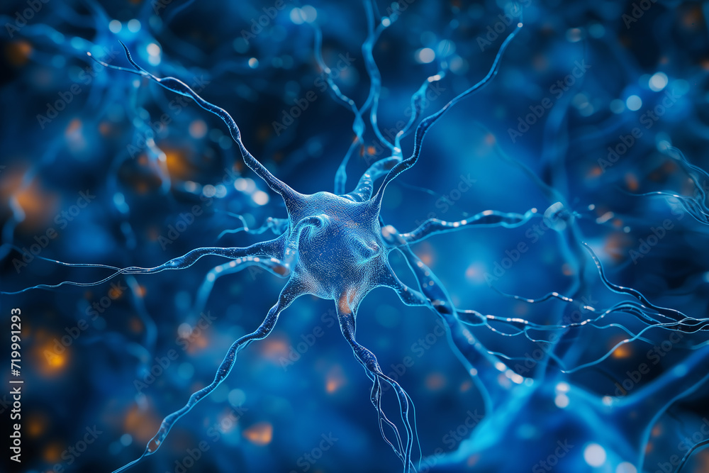 Microscope view of nervous system. Synapse of neuron cell biology ...