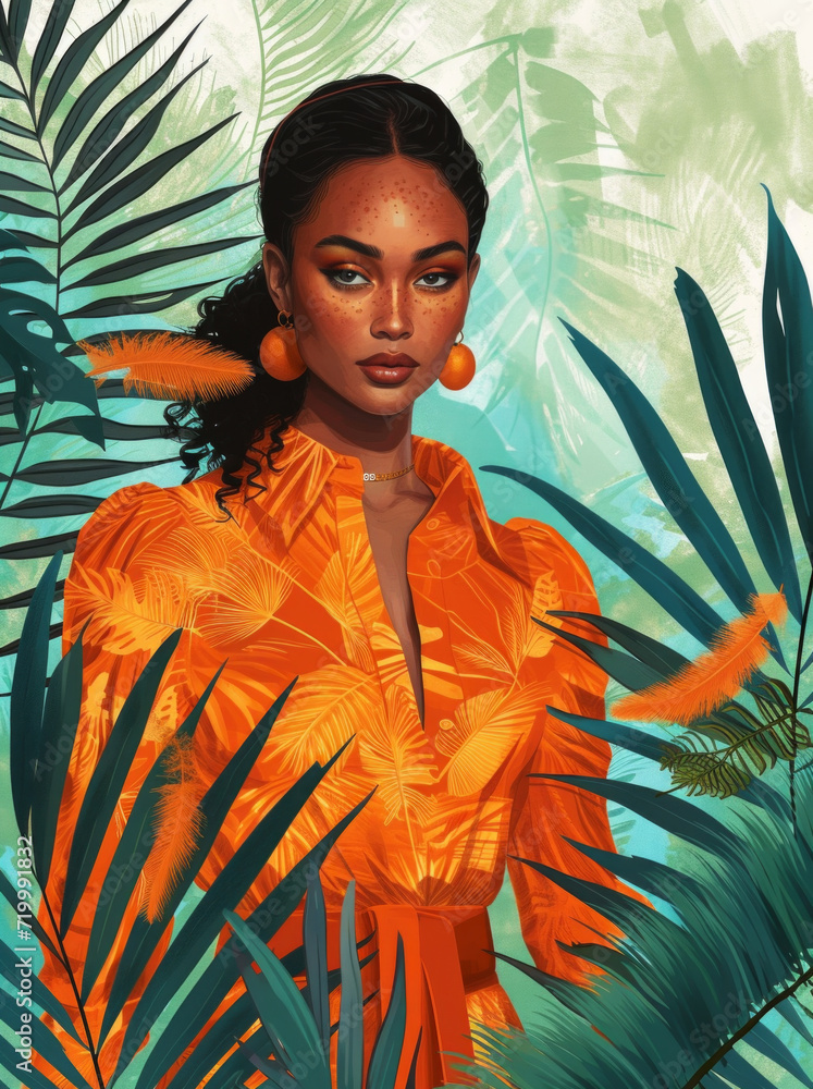 Portrait, digital art and illustration of a young woman for artist ...