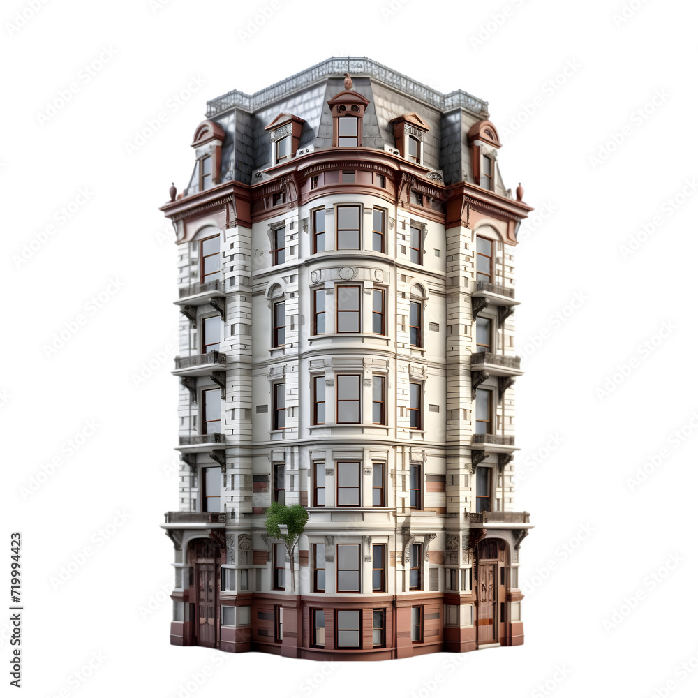 3D Long Building on transparent background PNG image Stock Illustration ...