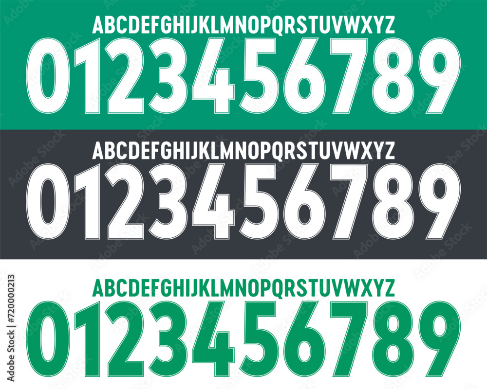 Vetor de font vector team 2020-2021 kit sport style font. football ...