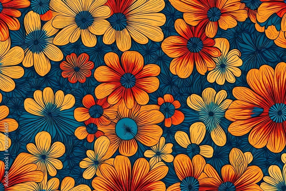 Dynamic and captivating, an illustration showcases interlocking flowers ...