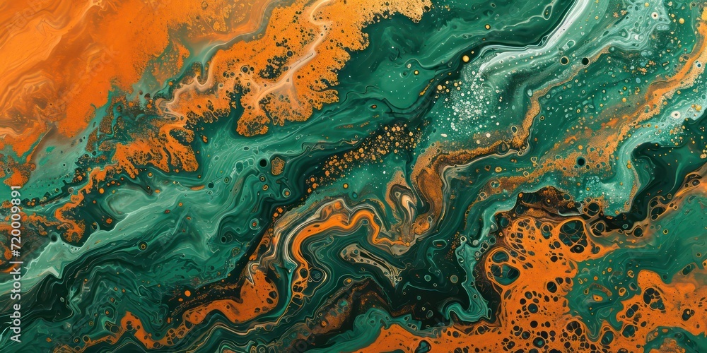 Orange and green background, reminiscent of the opulent color palette ...