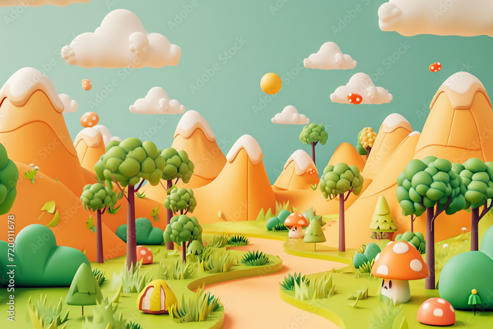 3d game background wallpaper illustration minimalistic style Stock ...