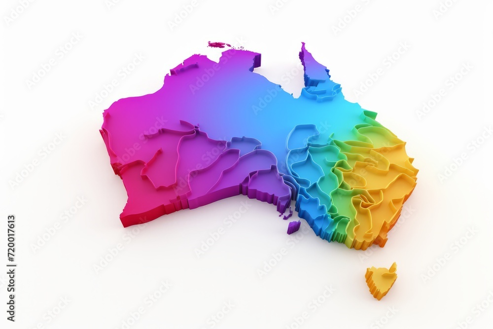 Australia Map with Vibrant Gradient, Symbolizing Climate Zones ...