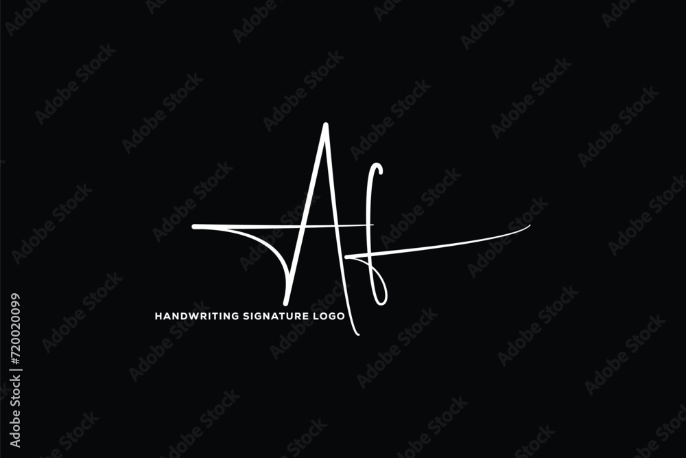 AF initials Handwriting signature logo. AF Hand drawn Calligraphy ...