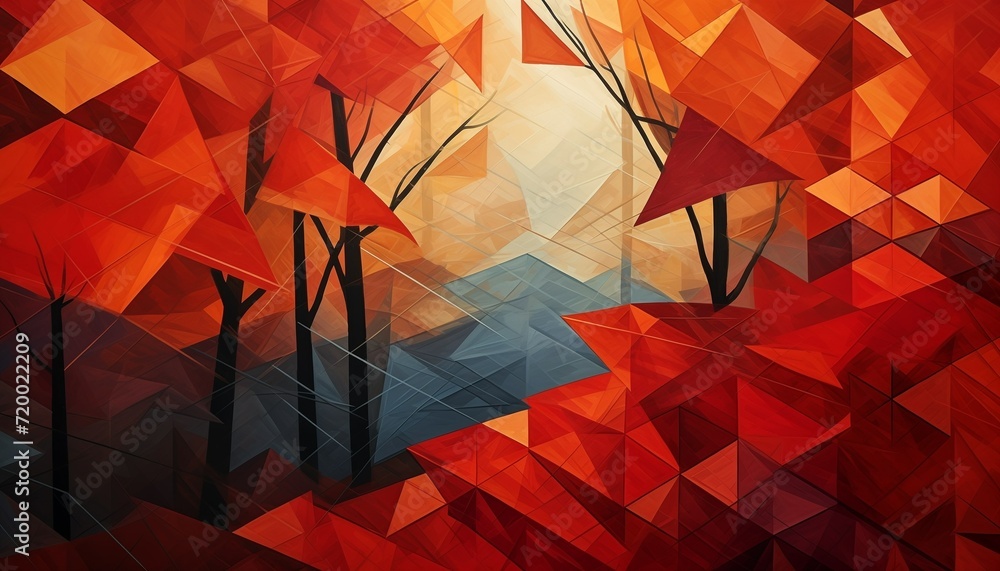 Geometric autumn allure: Abstract shapes in warm hues capture the ...