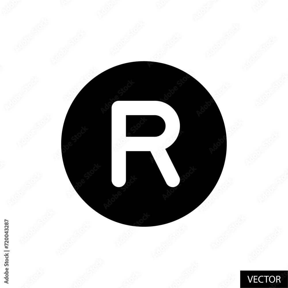 Vecteur Stock Registered trademark sign, capital letter R in circle ...
