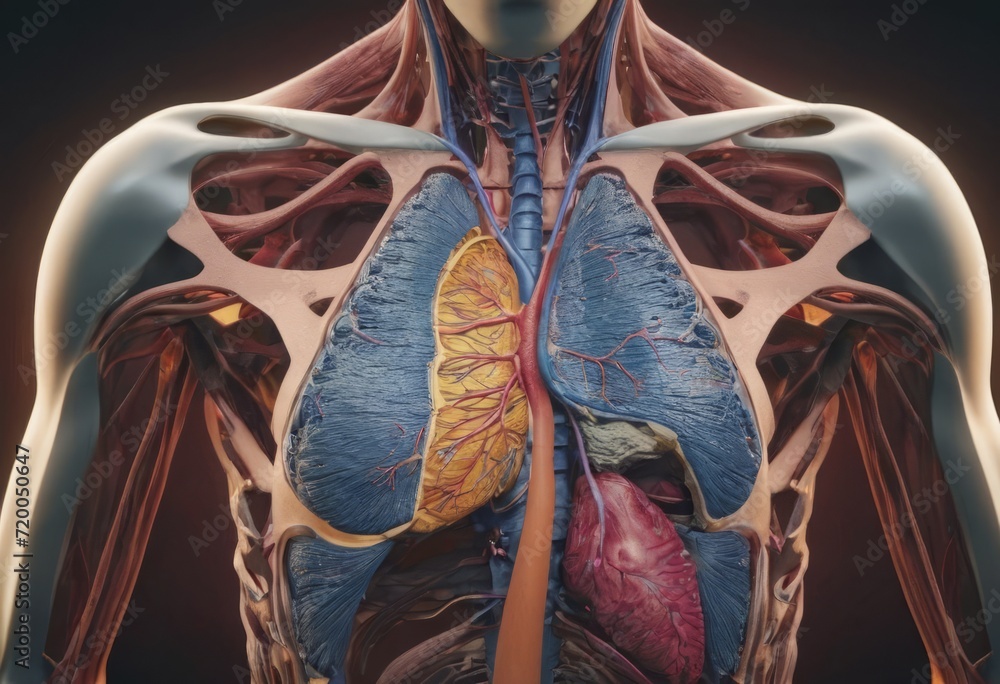 Anatomy human body model inthe class room on white background.Part of ...