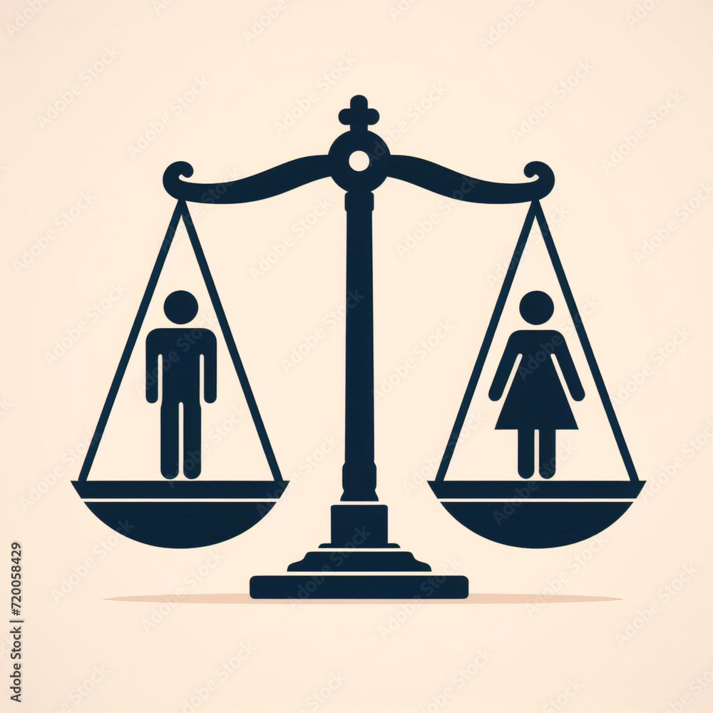 Gender equality - Weight scale with gender signs showing equal weight ...