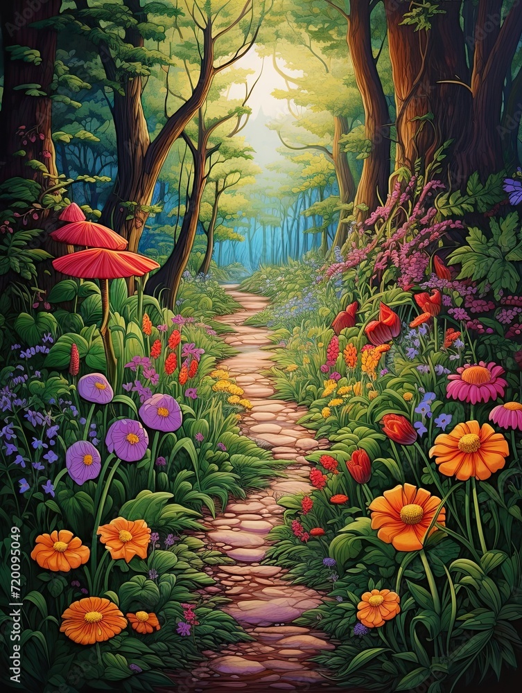 Enchanted Woodland Fairy Pathway Painting: Magical Designs and ...