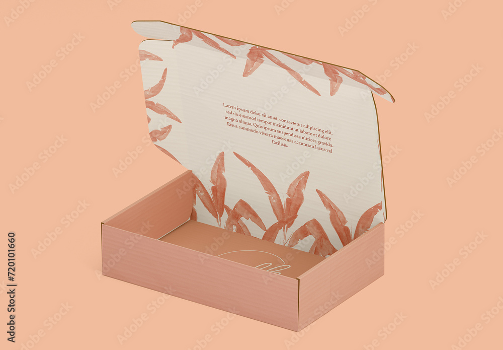 Open Mailer Box Mockup Stock Template | Adobe Stock