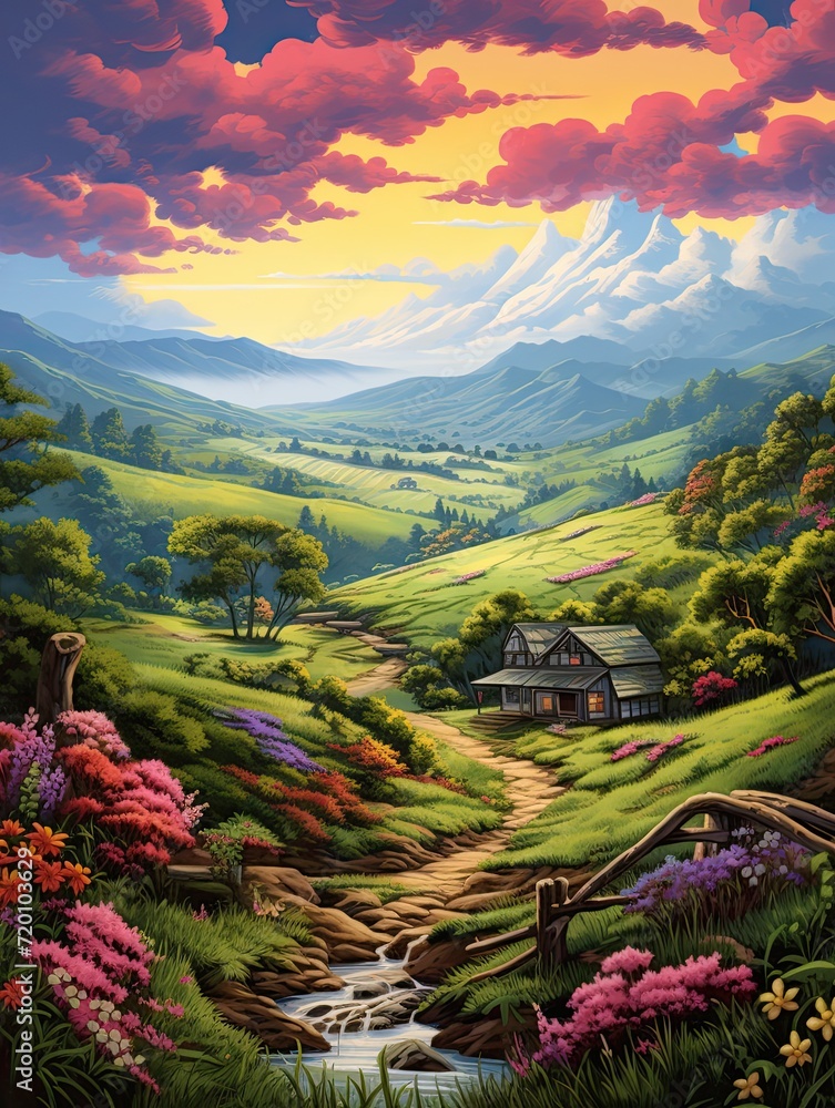 Rolling Hills of Nostalgic 90s Pop Culture: Artistic Reflections of the ...