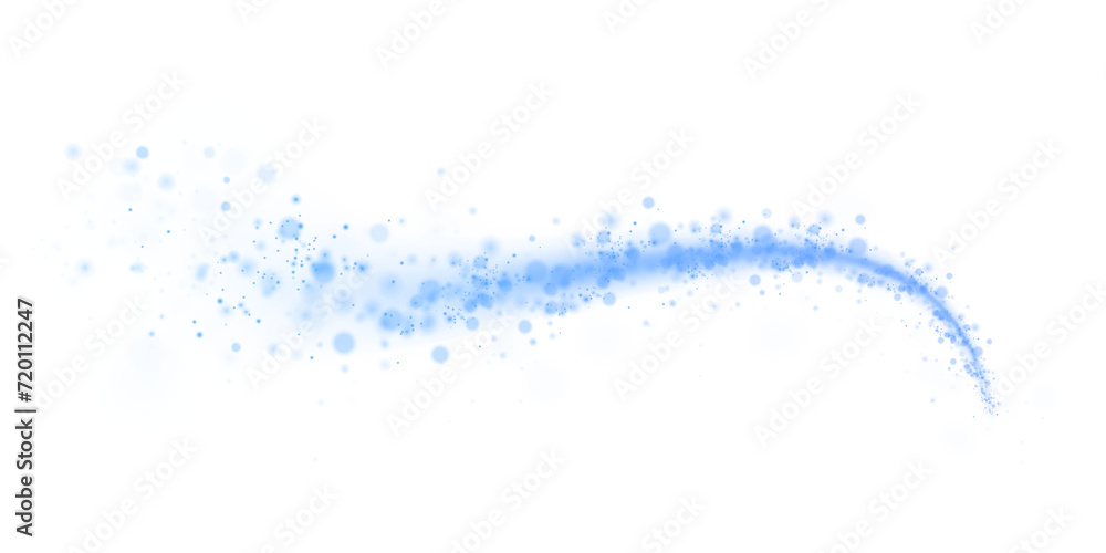 Magic blue wind picture with festive theme isolated on a transparent ...