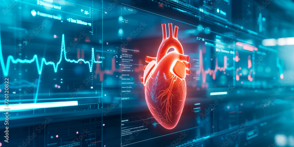 A heart for medical research diagnosis vitals, infographic biometrics ...