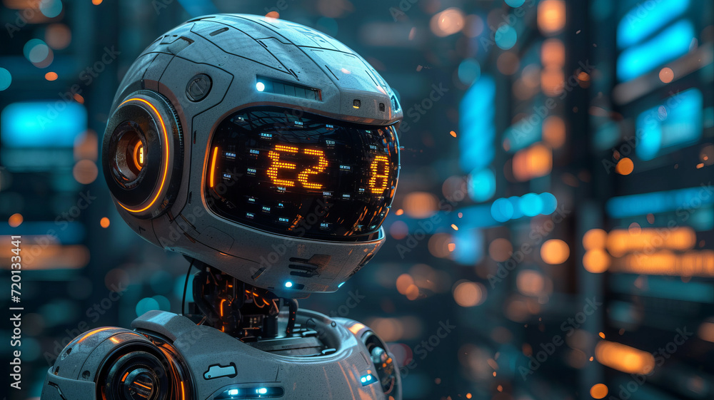 animated chatbot surrounded by floating communication platforms with a ...