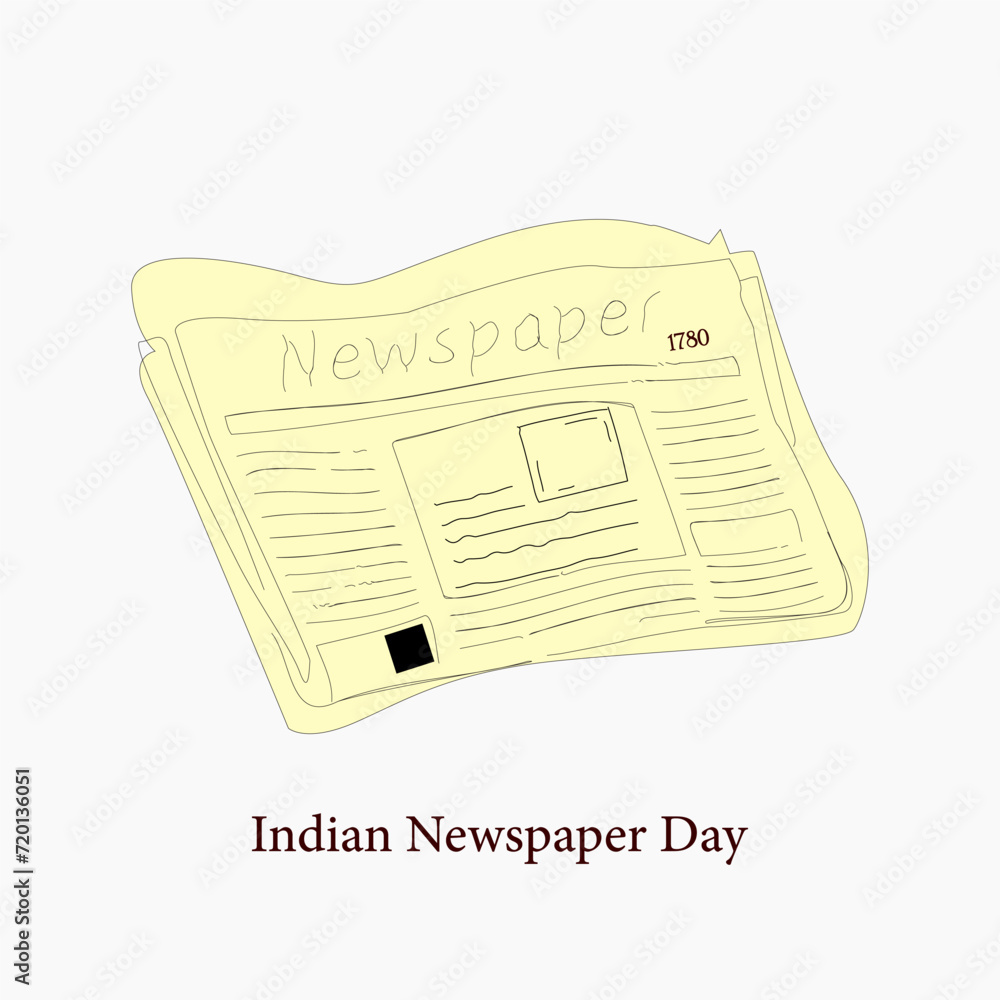 Indian Newspaper Day vector illustration on isolated plain background ...
