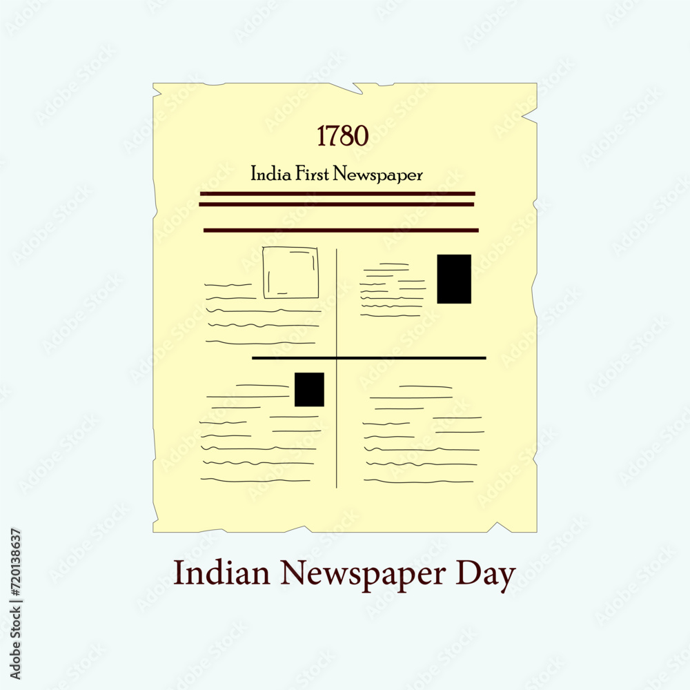 Indian Newspaper Day vector illustration on isolated plain background ...