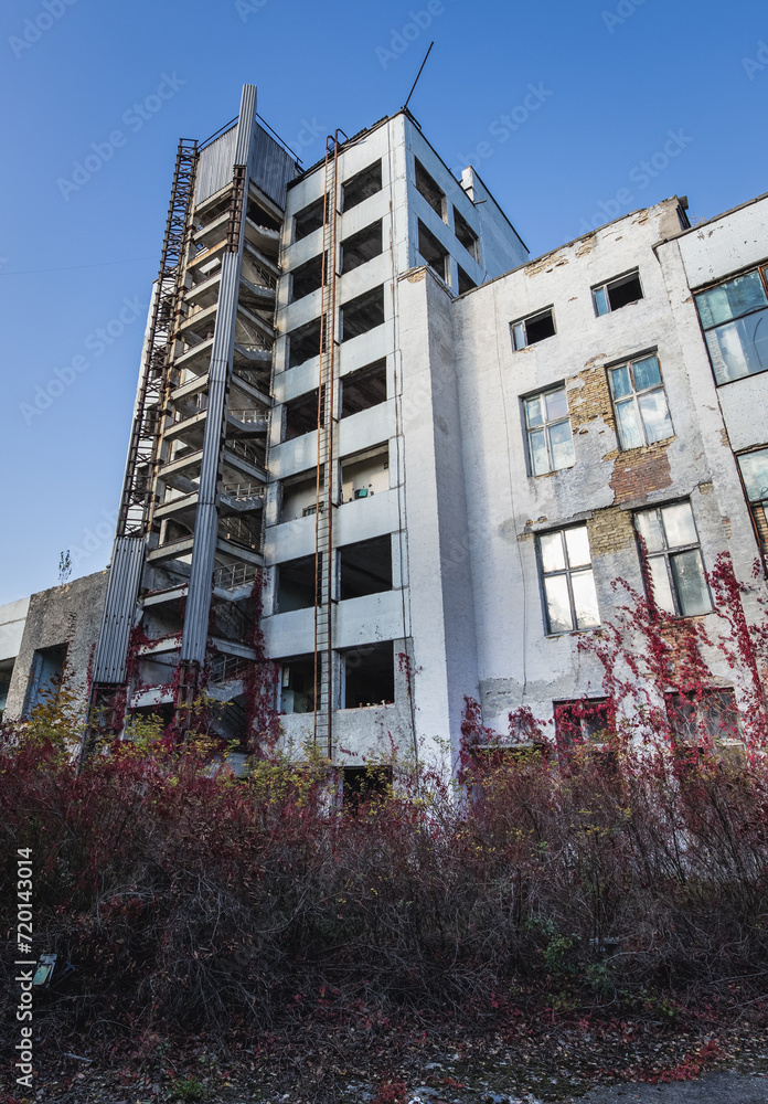 Chernobyl Zone, Ukraine - October 1, 2014: Jupiter factory in Pripyat ...