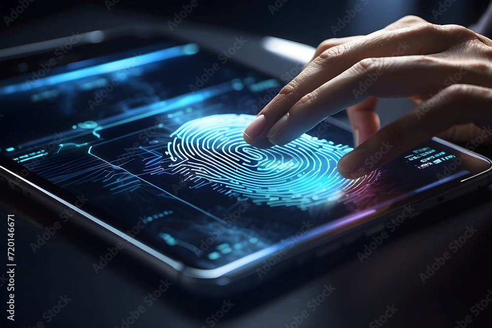 Fingerprint scanning, biometric authentication, cybersecurity and ...