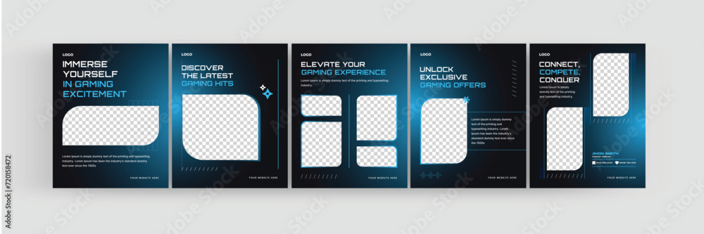 eSports gaming social media carousel, Instagram and LinkedIn banner ...