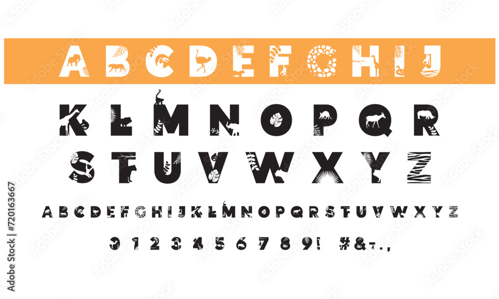 Alphabet letters font set. Classic patterns, custom logos, poster ...