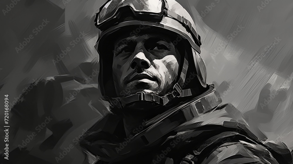 Stylized soldier, sketch art for artist creativity and inspiration ...