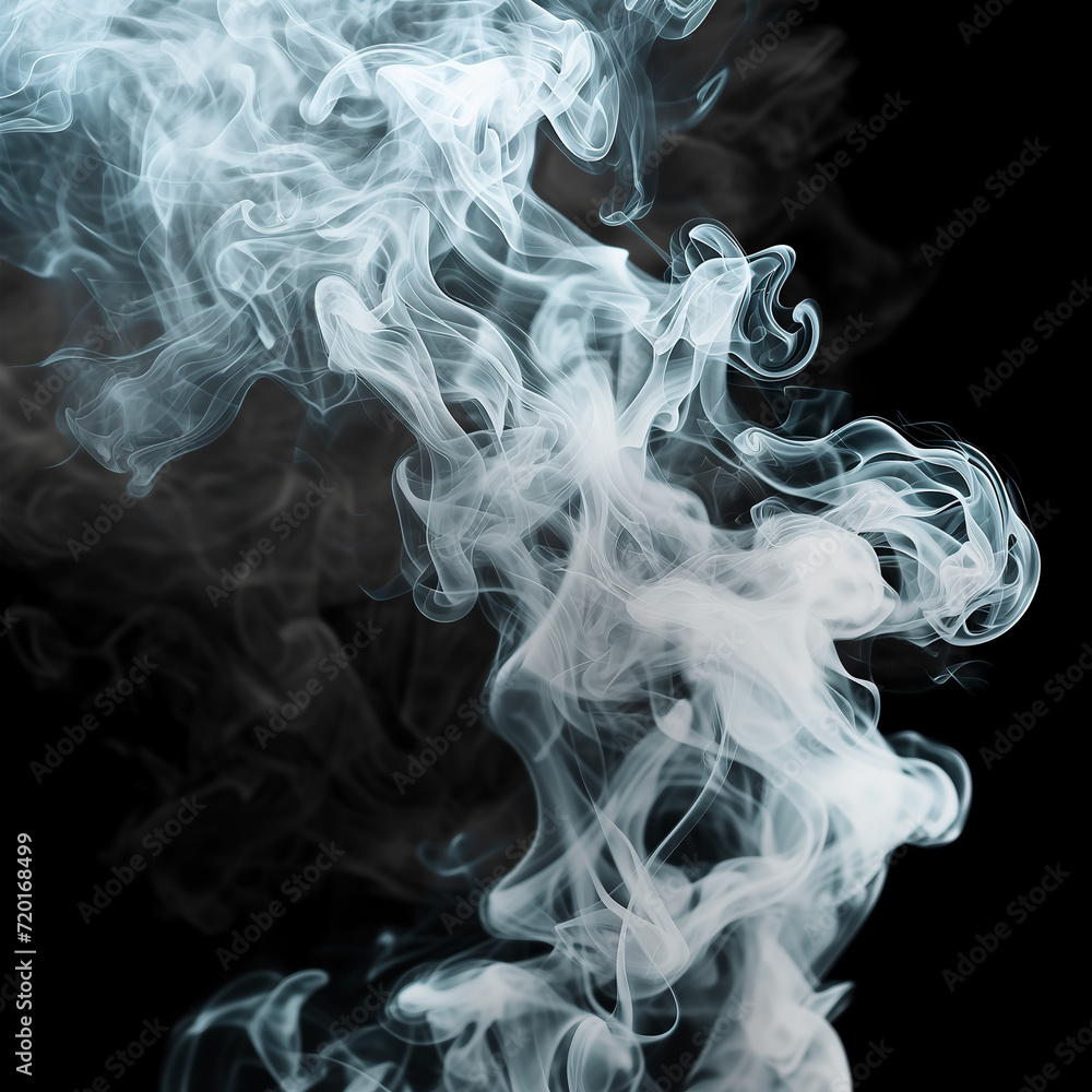 Dramatic Silhouette: White Dense Real Smoke Against a Black Background ...