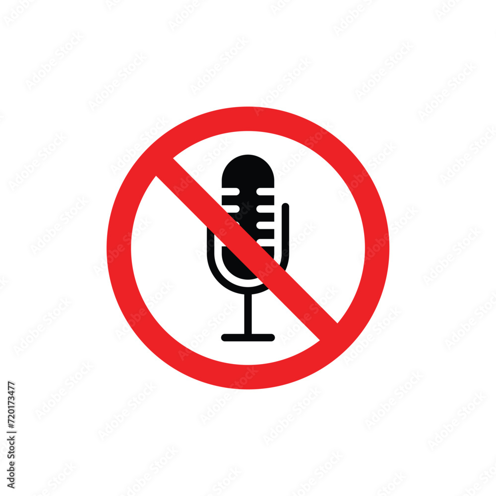 no speaker mic. sign prohibiting speaking from using a microphone Stock ...