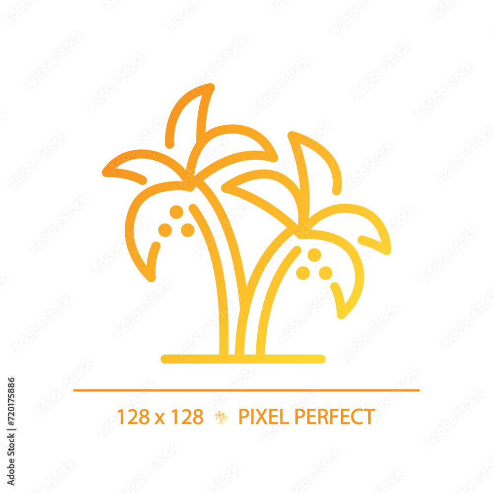 Date Palms in UAE gradient linear vector icon. Desert tree of life ...
