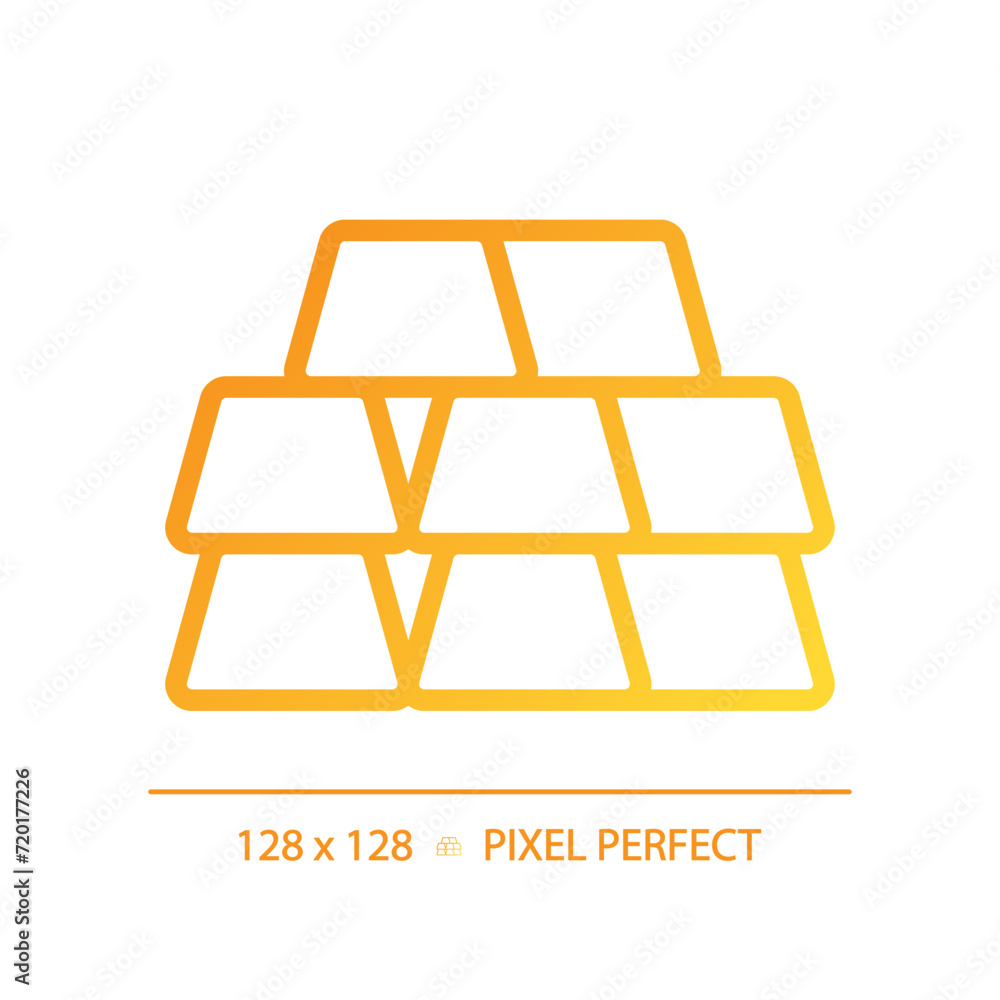 Precious metal ingots gradient linear vector icon. Banking value ...