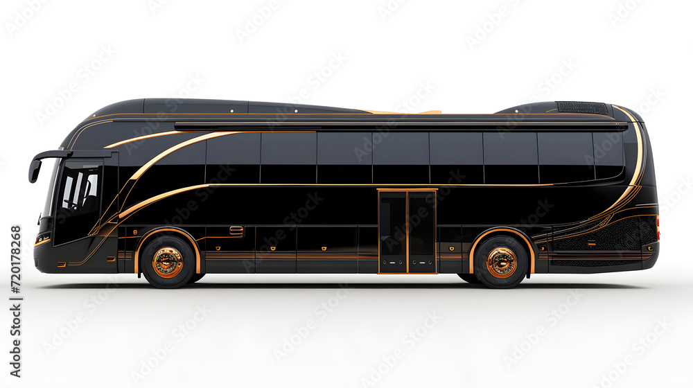 Beautiful luxury Golden black Bus on isolated white background, Mock-up ...