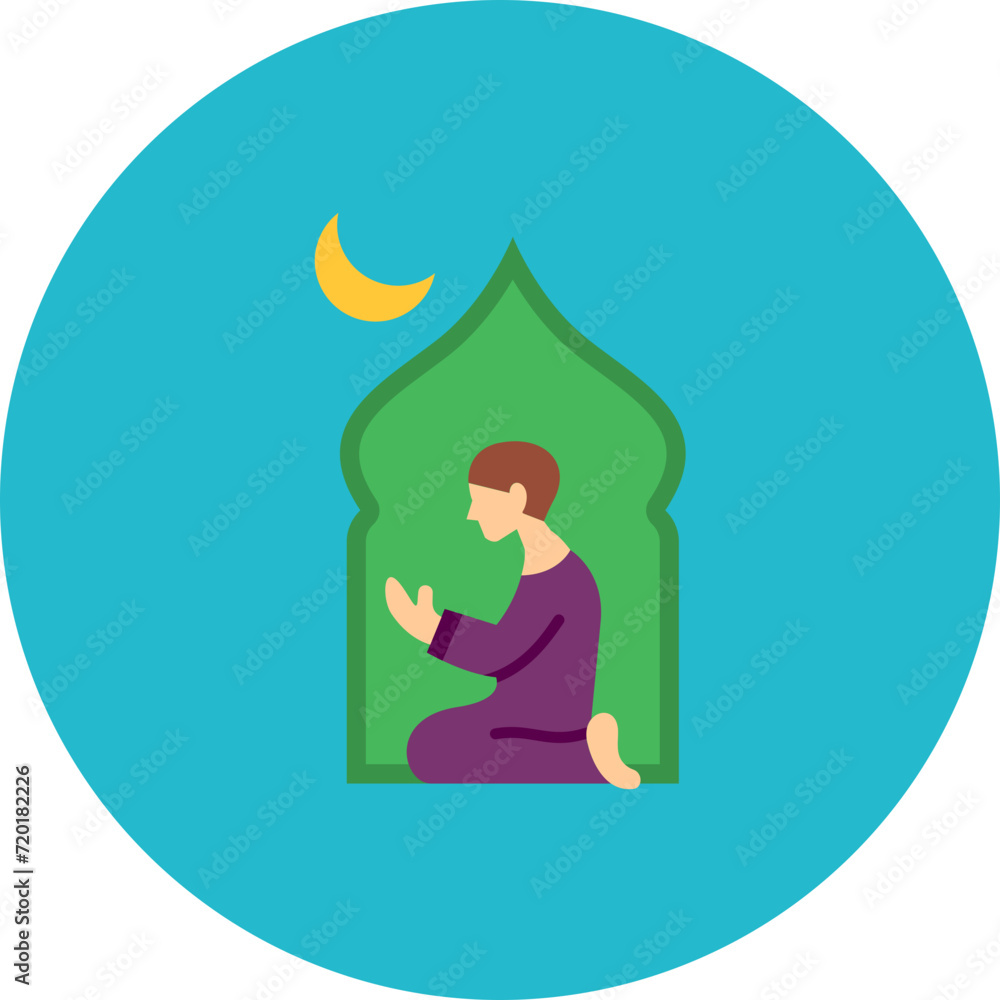 Muslim Praying icon vector image. Can be used for Ramadan. Stock Vector ...