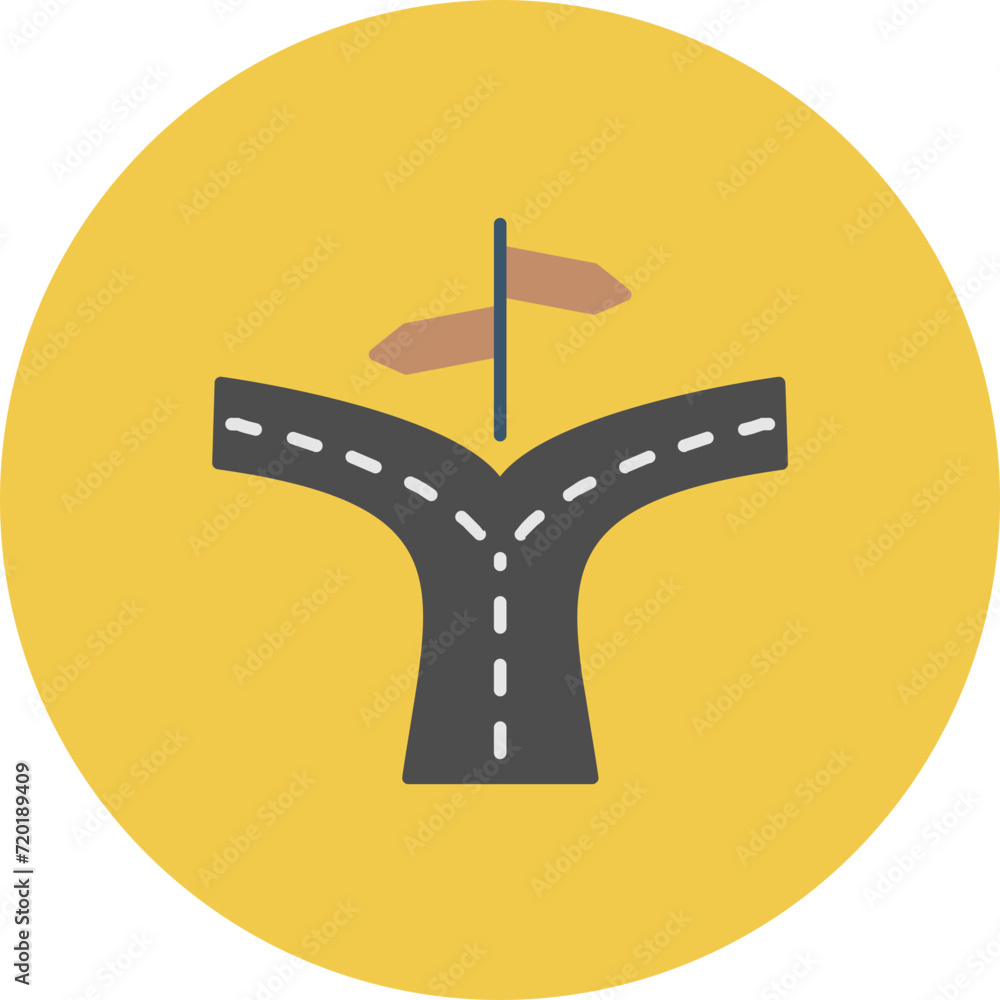 Road Split icon vector image. Can be used for Map and Navigation. Stock ...