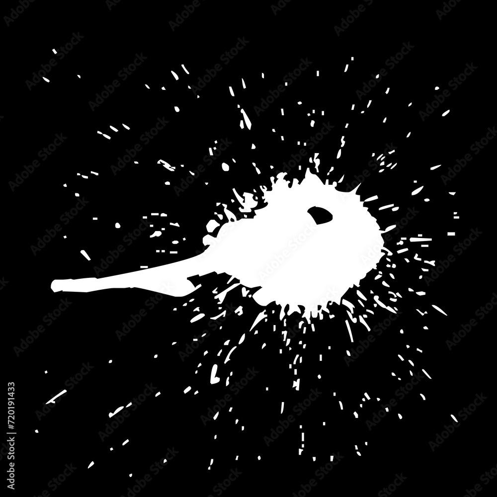 Ink drops and splashes. Blotter spots, liquid paint drip drop splash ...